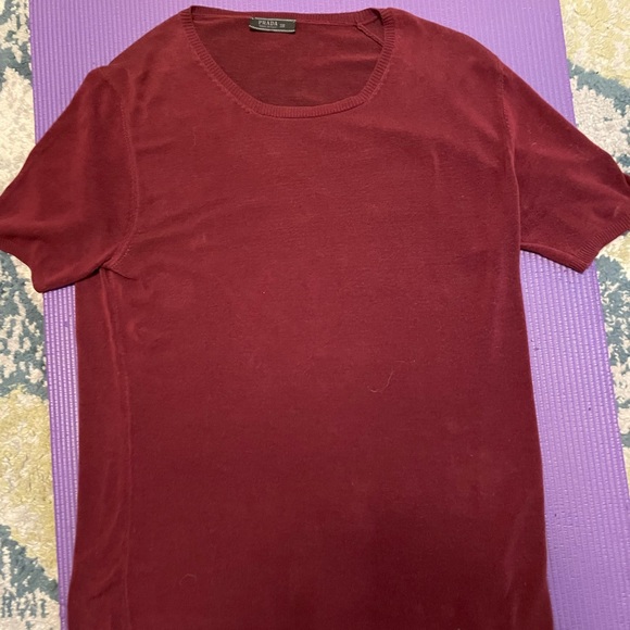 Prada | Sweaters | Prada Red Classic Crew Neck Sweater | Poshmark